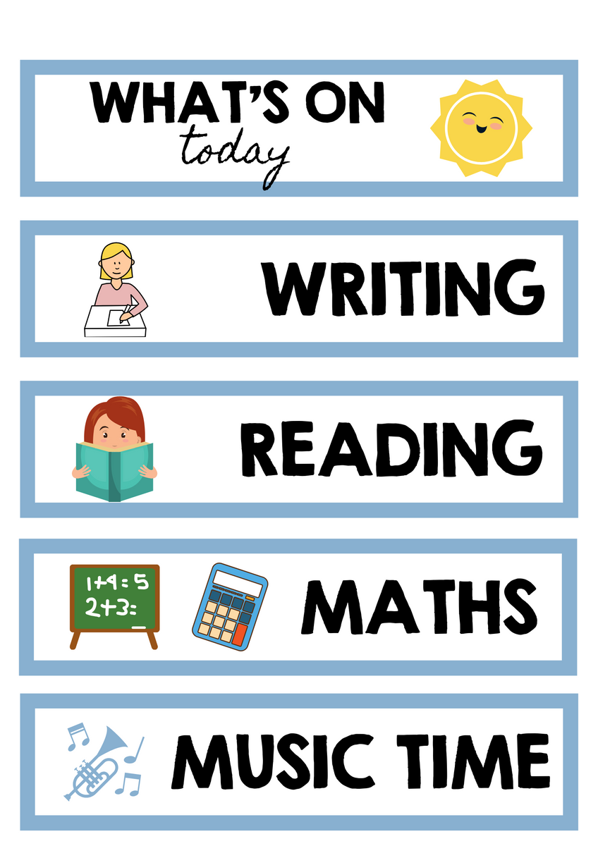 BLUE DAILY SCHEDULE CARDS – Fawn and Finch