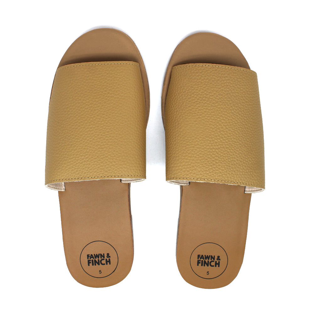 Leather 'Mummy' Slides in Salted Caramel – Fawn and Finch
