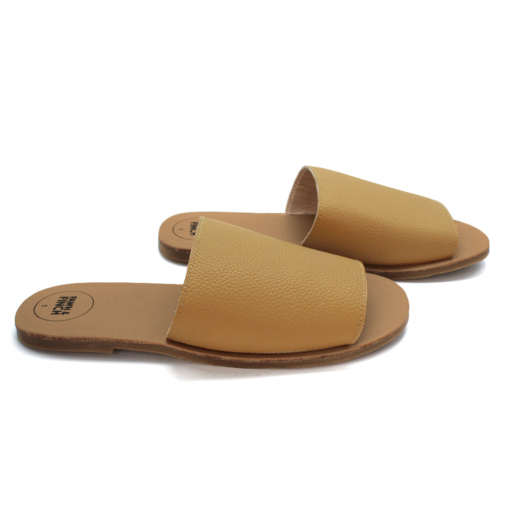 Leather 'Mummy' Slides in Salted Caramel – Fawn and Finch